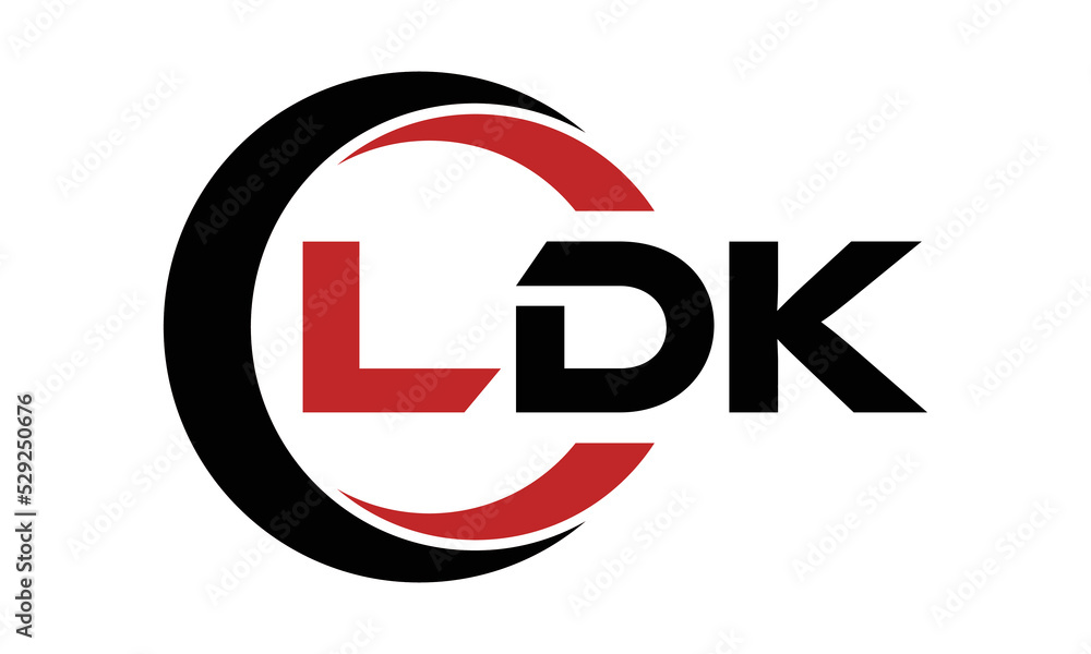 LDK three letter swoosh logo design vector template | monogram logo ...
