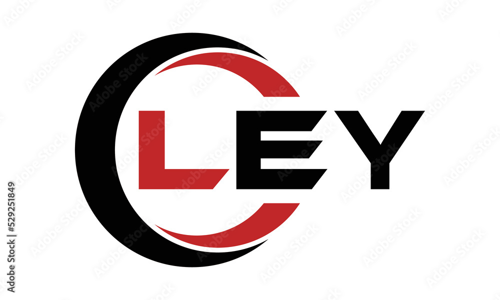 LEY three letter swoosh logo design vector template | monogram logo ...