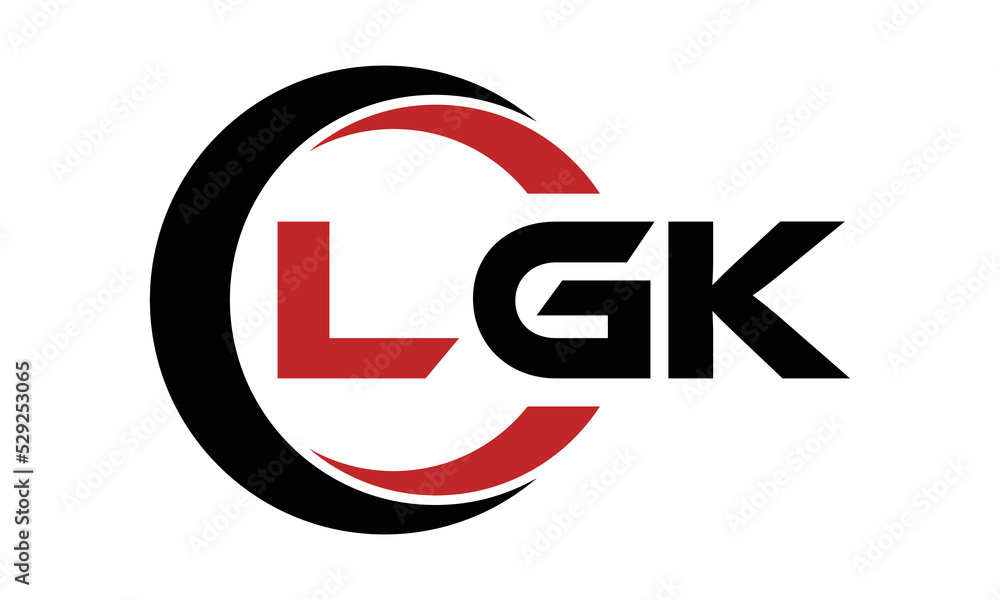 LGK three letter swoosh logo design vector template | monogram logo ...