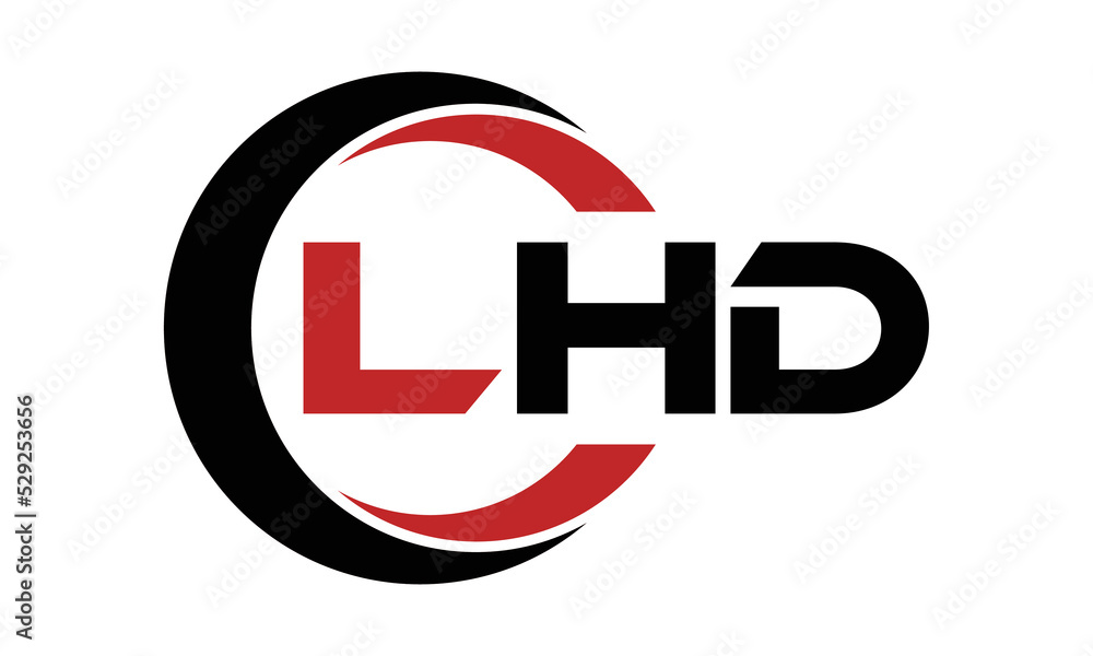 LHD three letter swoosh logo design vector template | monogram logo ...