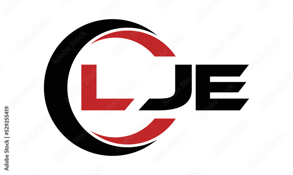 LJE three letter swoosh logo design vector template | monogram logo ...