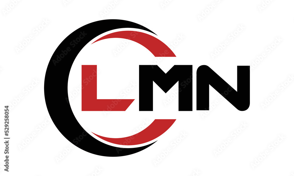 LMN three letter swoosh logo design vector template | monogram logo ...