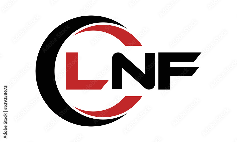 LNF three letter swoosh logo design vector template | monogram logo ...