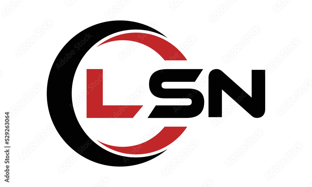 LSN three letter swoosh logo design vector template | monogram logo ...
