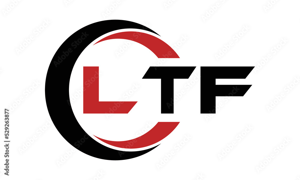 LTF three letter swoosh logo design vector template | monogram logo ...