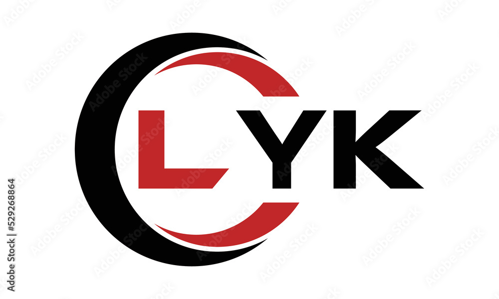 LYK three letter swoosh logo design vector template | monogram logo ...