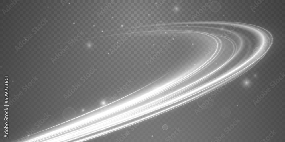 Light white Twirl. Curve light effect of white line. Luminous white ...