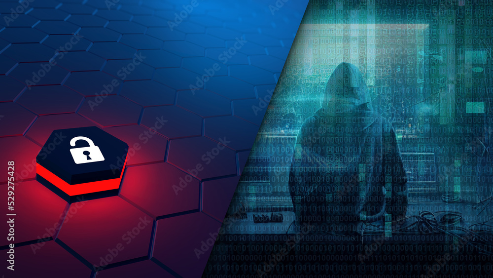 visualization of cyber attacks, concept of data security, computer ...