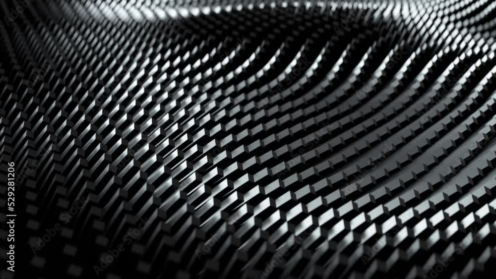 Abstract black wavy 3D grid background loop Stock Video | Adobe Stock