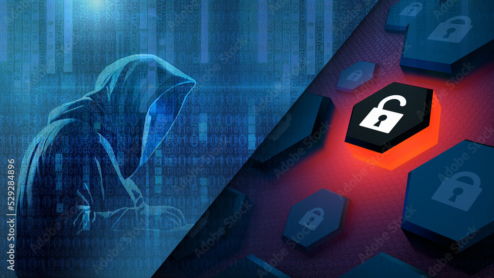 visualization of cyber attacks, concept of data security, computer ...