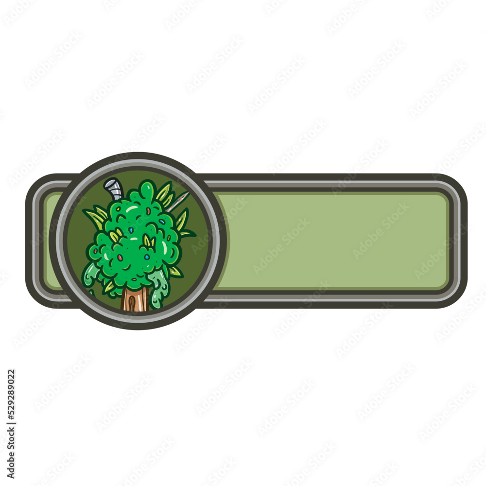 Cartoon Mascot of Weed Bud Ice Cream Stick Logo With Copy Space Labels ...