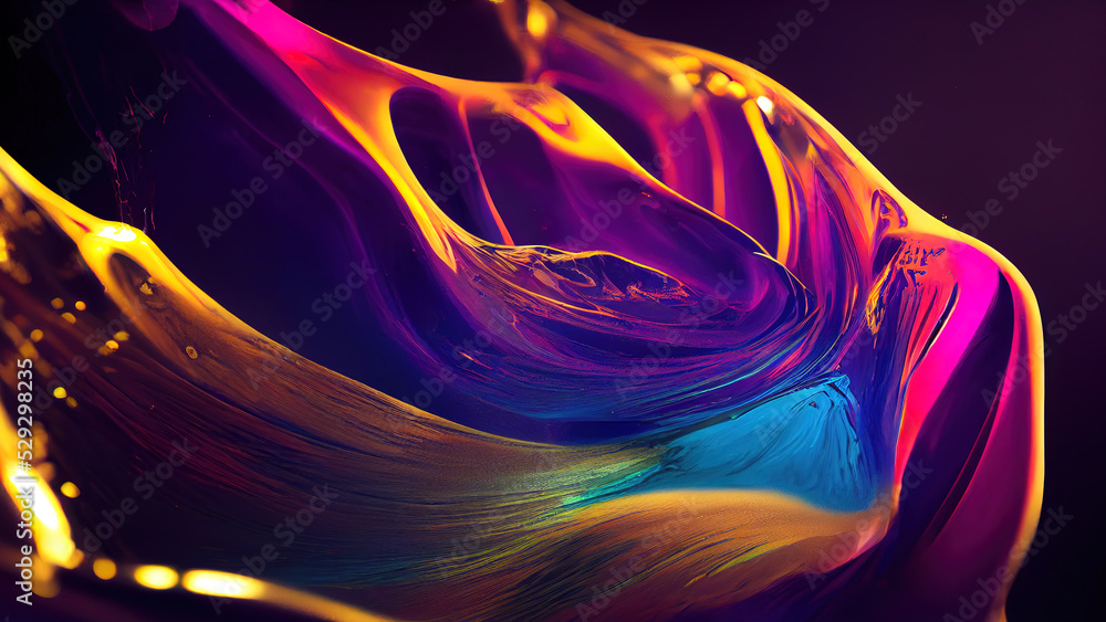 Colorful Paint in Motion. Composition of liquid paint pattern for ...