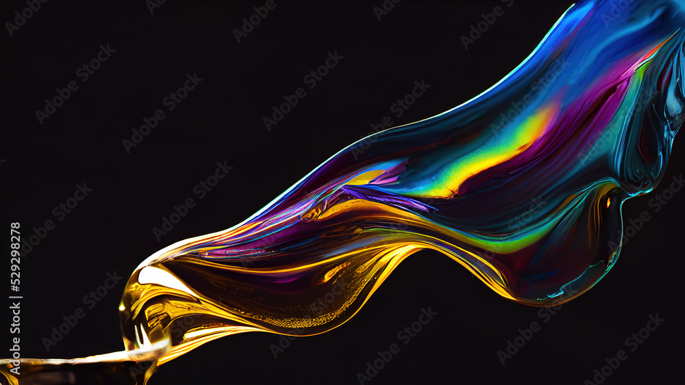 Colorful Paint in Motion. Composition of liquid paint pattern for ...