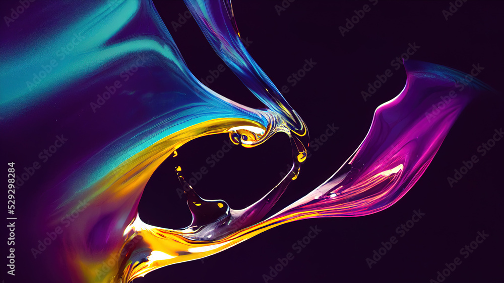 Colorful Paint in Motion. Composition of liquid paint pattern for ...