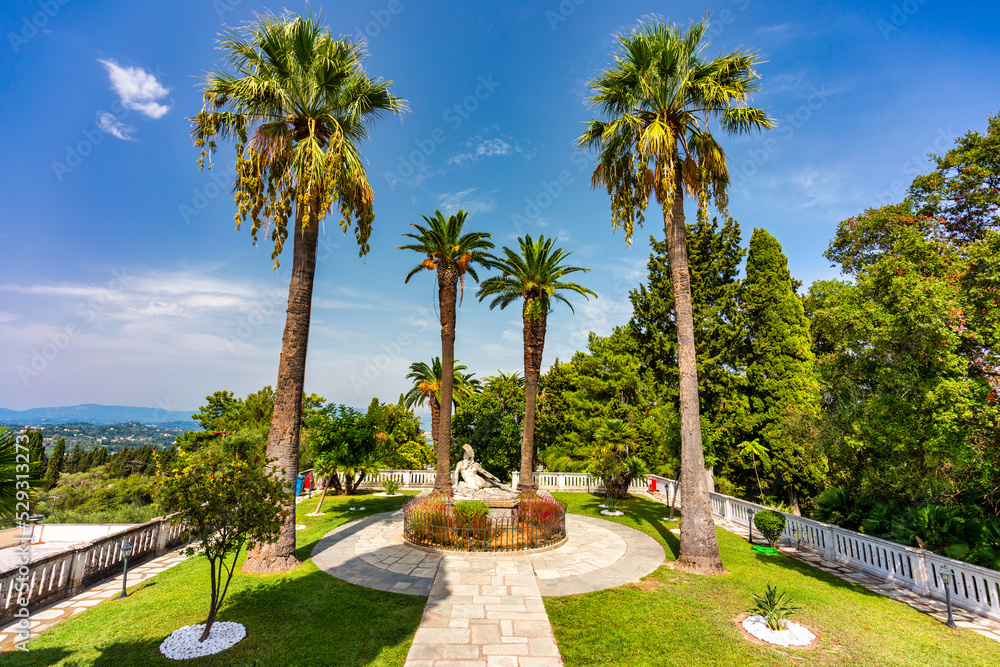 Achilleion palace in Corfu Island, Greece, built by Empress of Austria ...