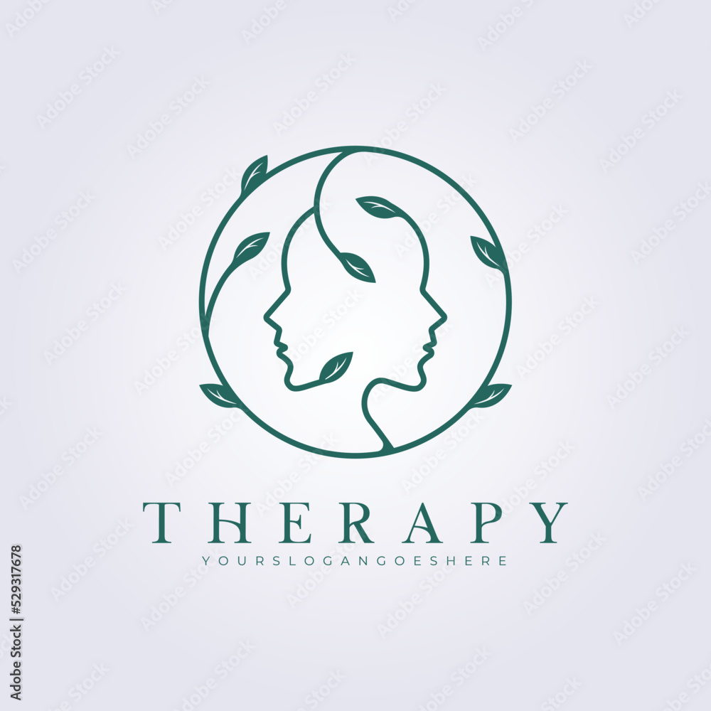mental health, therapy help logo vector illustration design Stock ...