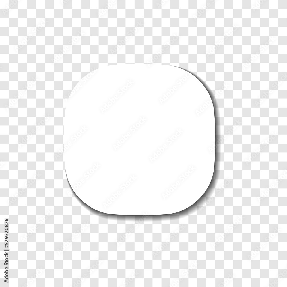 Blank Modern Rounded Square White Button With Shadow Transparent ...