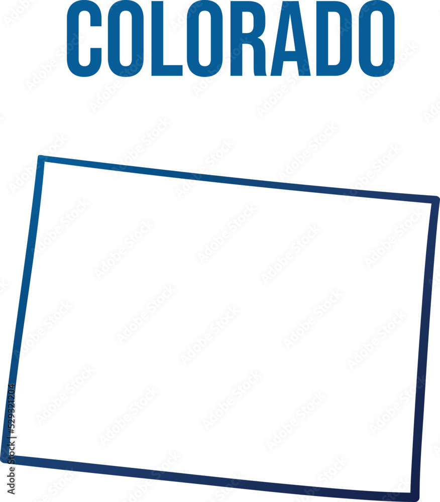 Colorado state outline blue gradient map Stock Vector | Adobe Stock