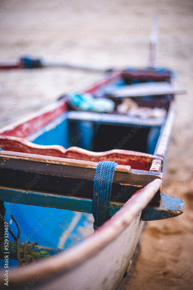 Small Traditional Indonesian Boat (Jukung) on a Beach in Bali Stock ...