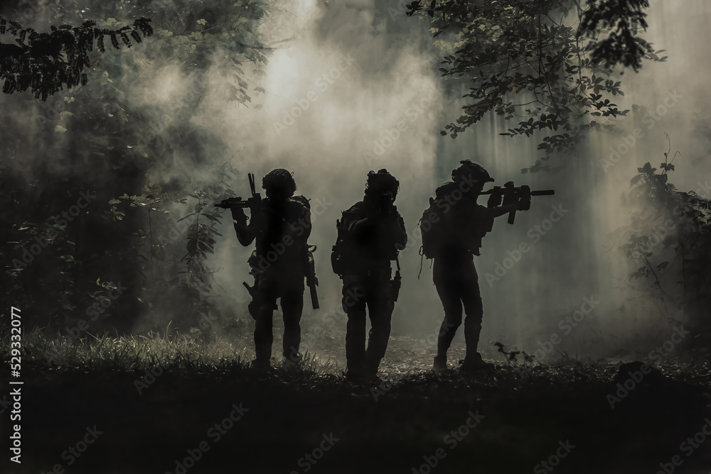 Military Historical reconstruction soldiers fighting during. US Army ...