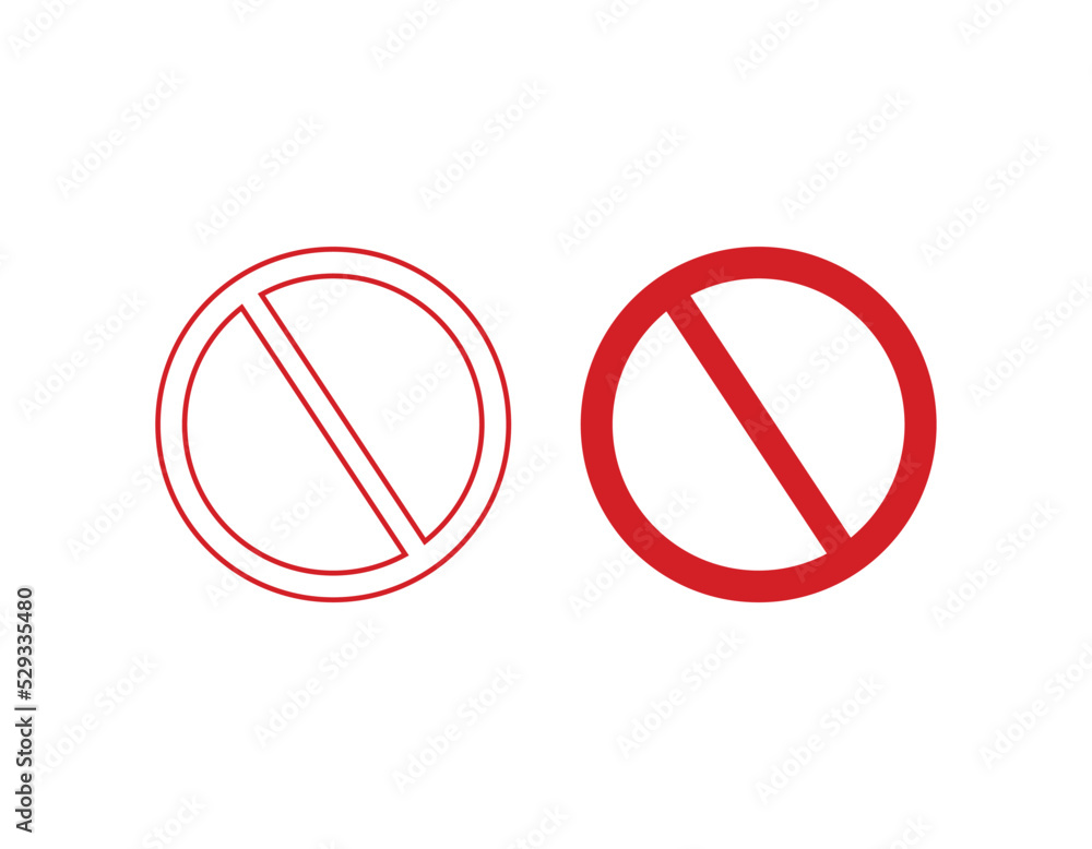 Red Empty Ban Sign, Red Blank Forbidden Sign, No Sign, Not Allowed ...