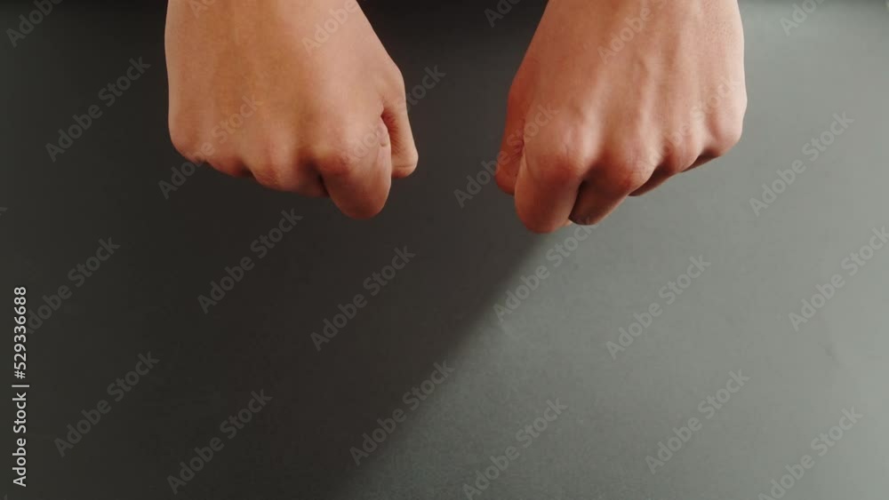Black skin texture close-up, hand palm on black background. African ...