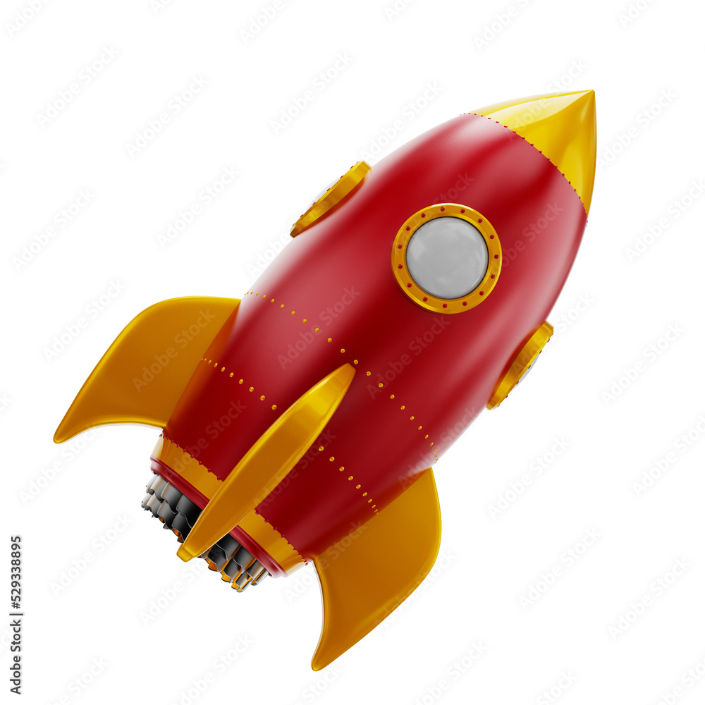 3d space rocket render png Stock Illustration | Adobe Stock