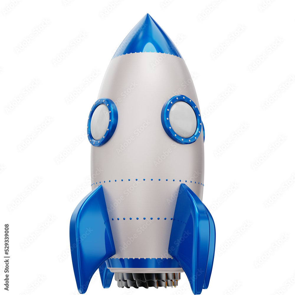 3d space rocket render png Stock Illustration | Adobe Stock