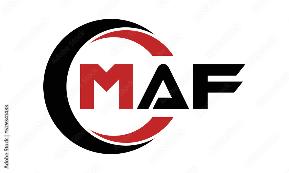 MAF three letter swoosh logo design vector template | monogram logo ...