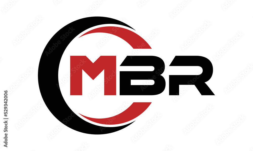 MBR three letter swoosh logo design vector template | monogram logo | abstract logo | wordmark ...