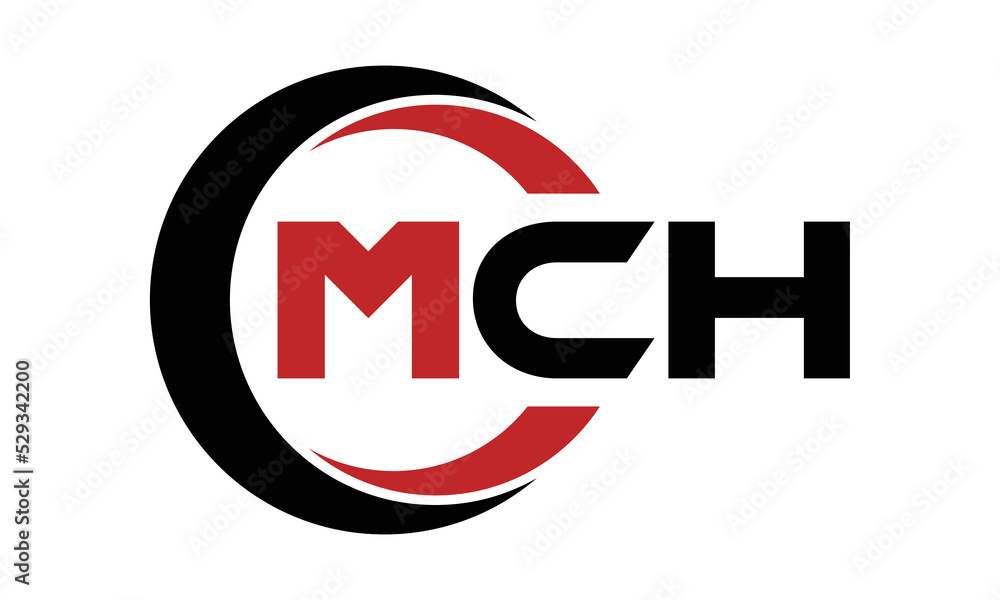 MCH three letter swoosh logo design vector template | monogram logo ...