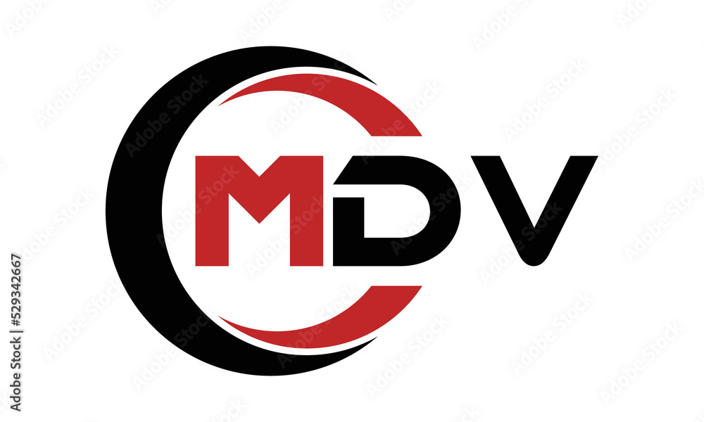 MDV three letter swoosh logo design vector template | monogram logo ...