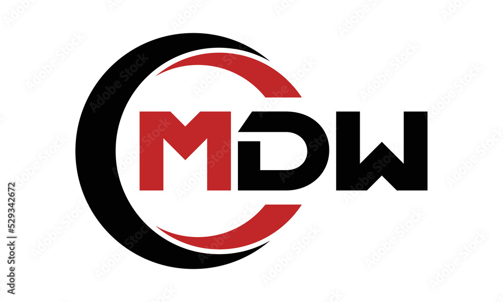 MDW three letter swoosh logo design vector template | monogram logo ...