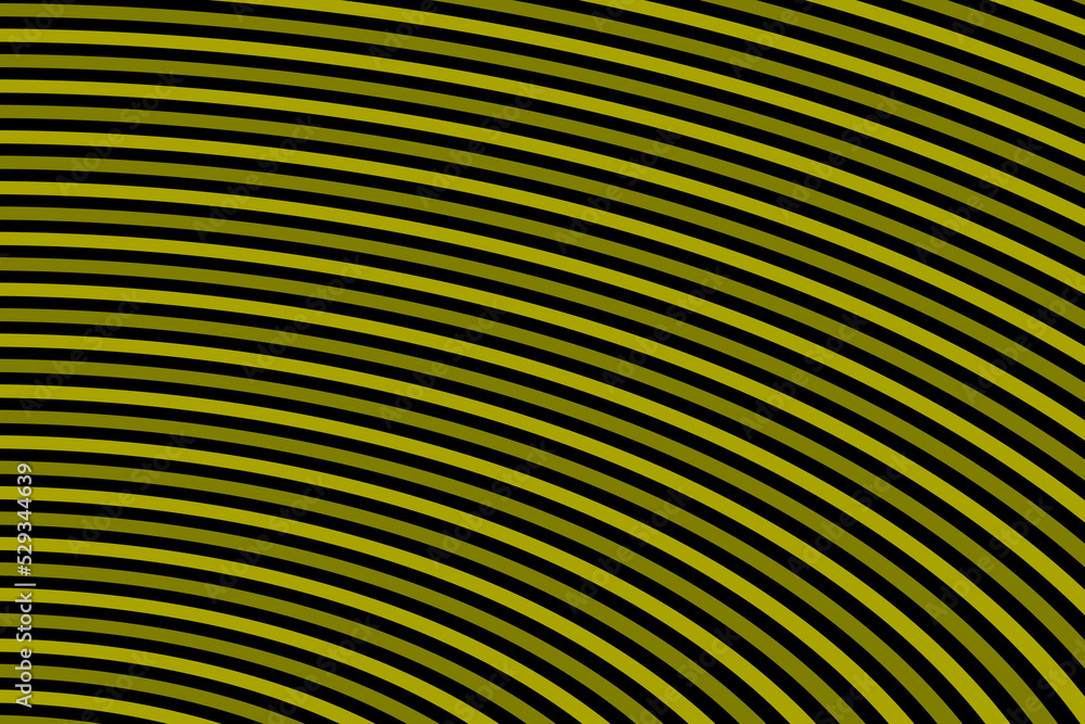 yellow black quarter spiral circle curved stroke wave line from left to ...