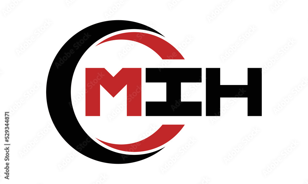 Vecteur Stock MIH three letter swoosh logo design vector template ...