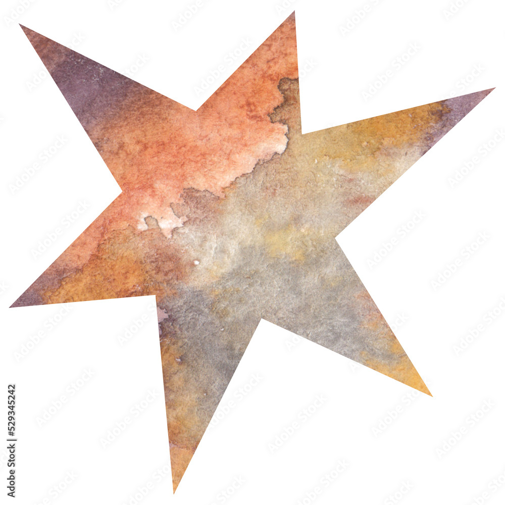 Beautiful watercolor star. Transparent PNG clipart Stock Illustration ...
