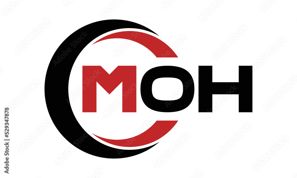 MOH three letter swoosh logo design vector template | monogram logo ...