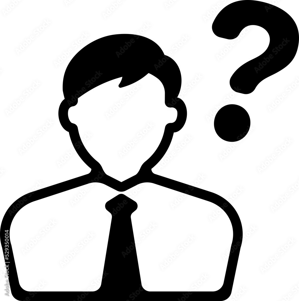 business man with question mark icon (png) Stock Illustration | Adobe Stock