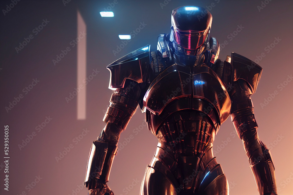 Space battle armor, futuristic scifi Stock Illustration | Adobe Stock