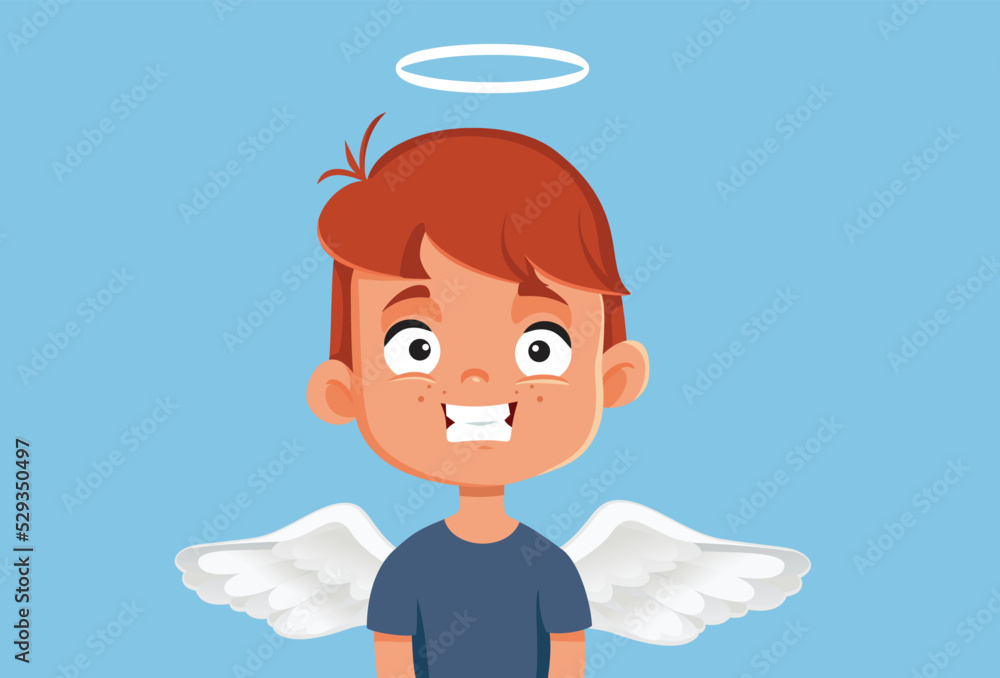 Good Well Behaved Little Boy Smiling Vector Cartoon Illustration ...
