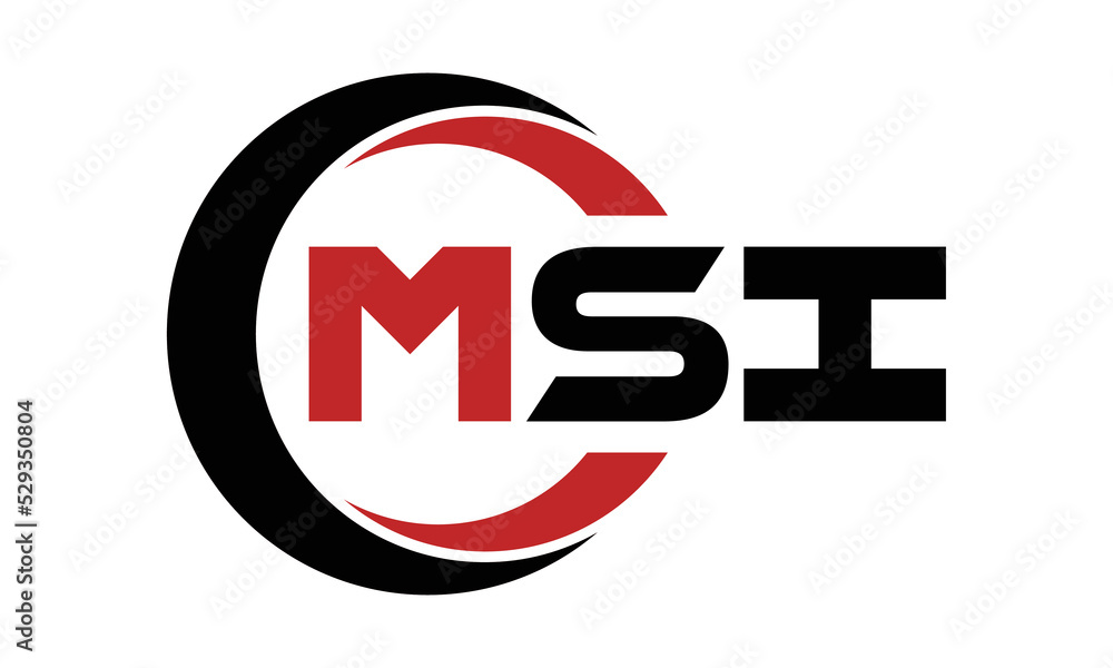 MSI three letter swoosh logo design vector template | monogram logo ...