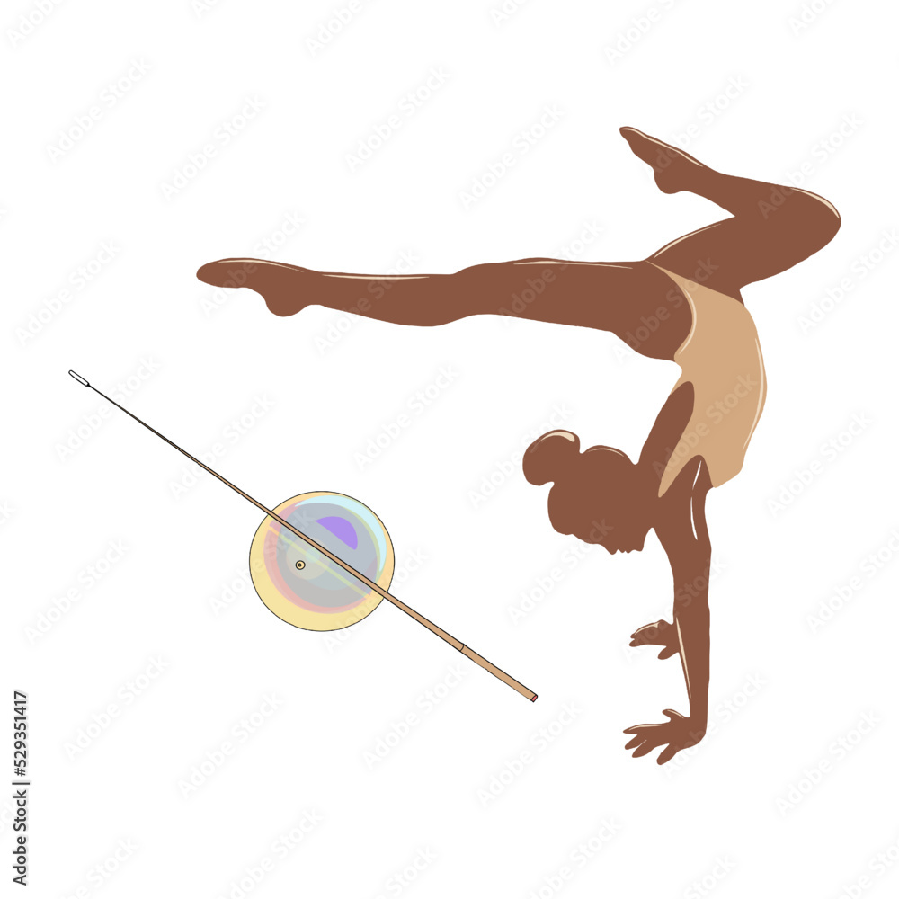 Isolated vector illustration of an acrobat, circus performer on a white ...