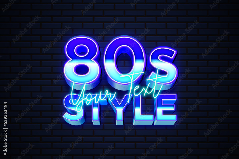 80s retro style text effect Stock Vector | Adobe Stock