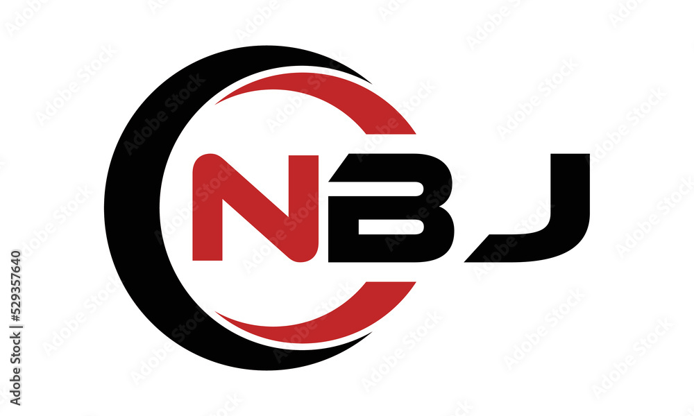 NBJ three letter swoosh logo design vector template | monogram logo ...