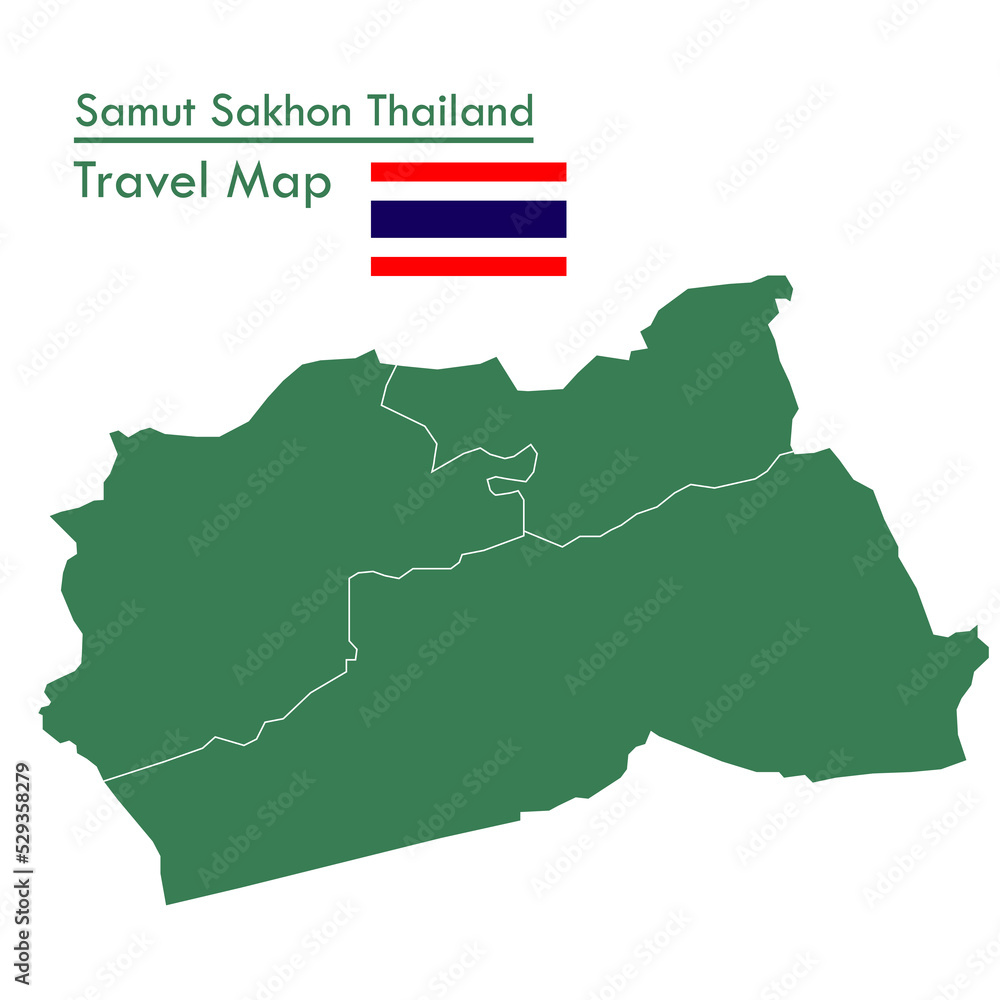 Vetor de Green Map Samut Sakhon Province is one of the provinces of ...