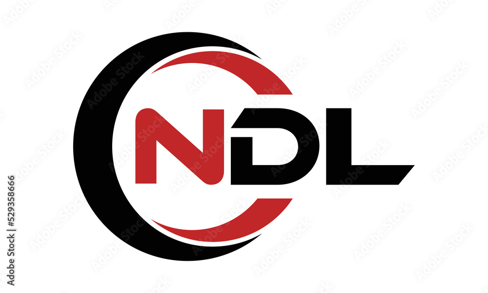 NDL three letter swoosh logo design vector template | monogram logo ...