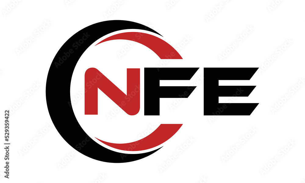 NFE three letter swoosh logo design vector template | monogram logo ...
