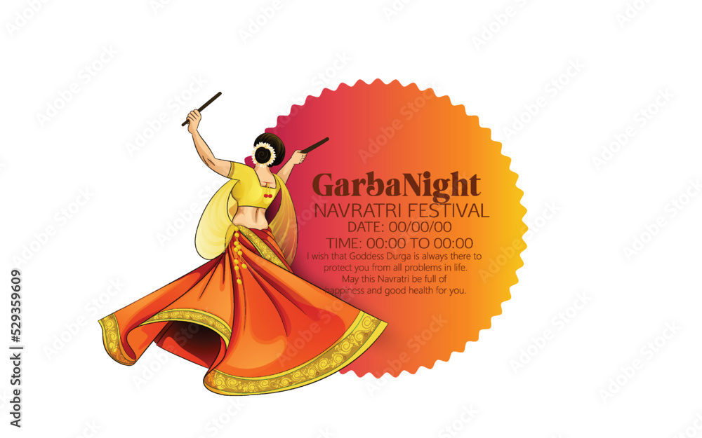 Shubh Navratri festival celebration poster or banner design with ...