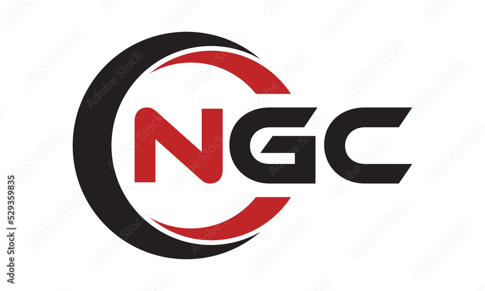 NGC three letter swoosh logo design vector template | monogram logo ...
