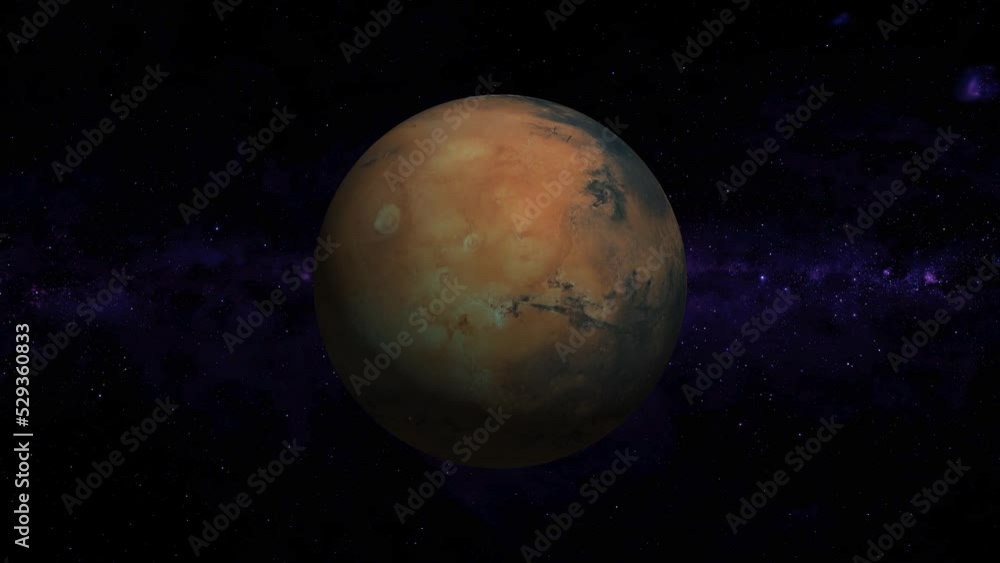 realistic planet Mars rotating globe map black background (Loop) Stock ...